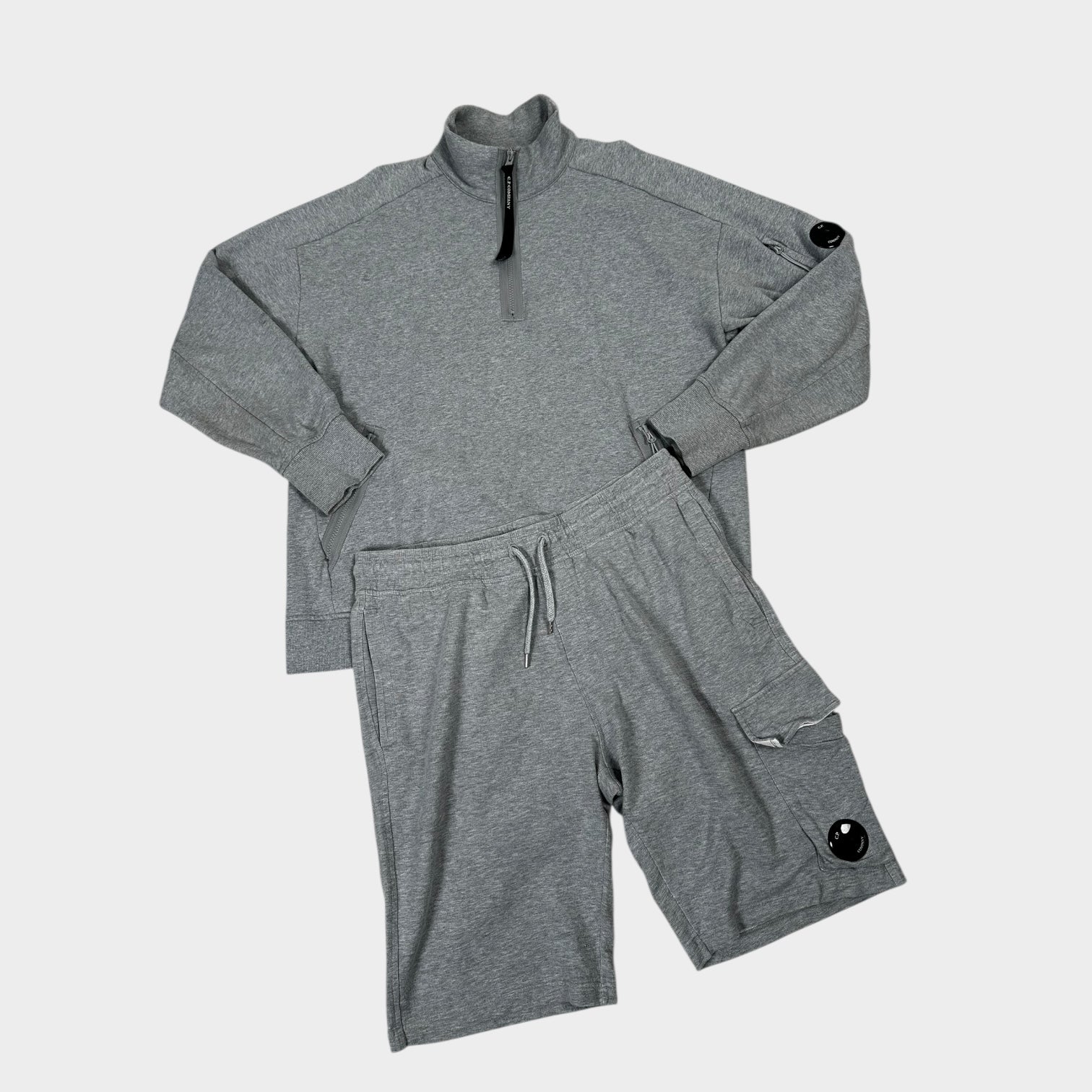 C.P. Company 1/4 Zip & Shorts Full Set Grey – Garmz Factory