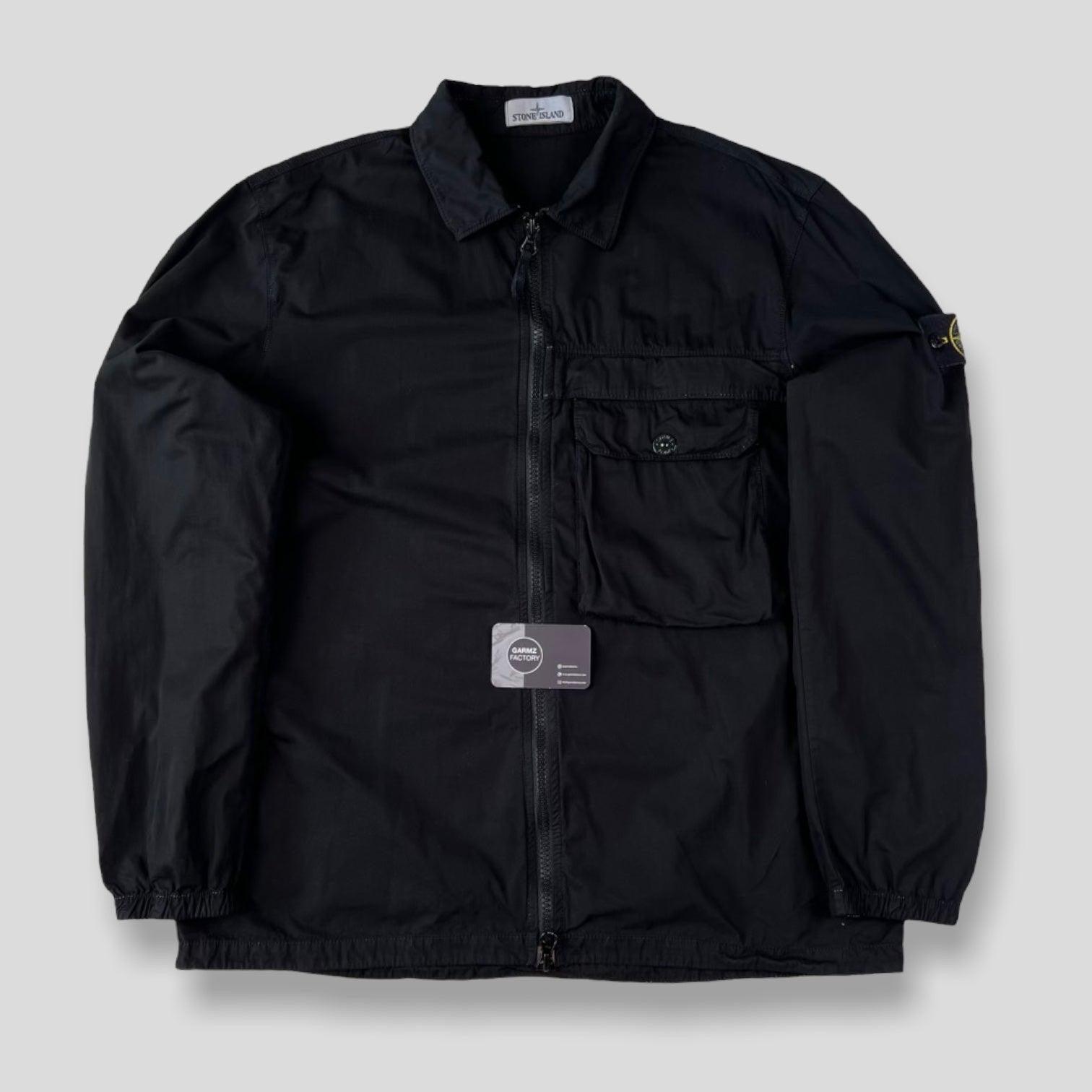 Stone Island Garment Dyed Zip Overshirt Black – Garmz Factory