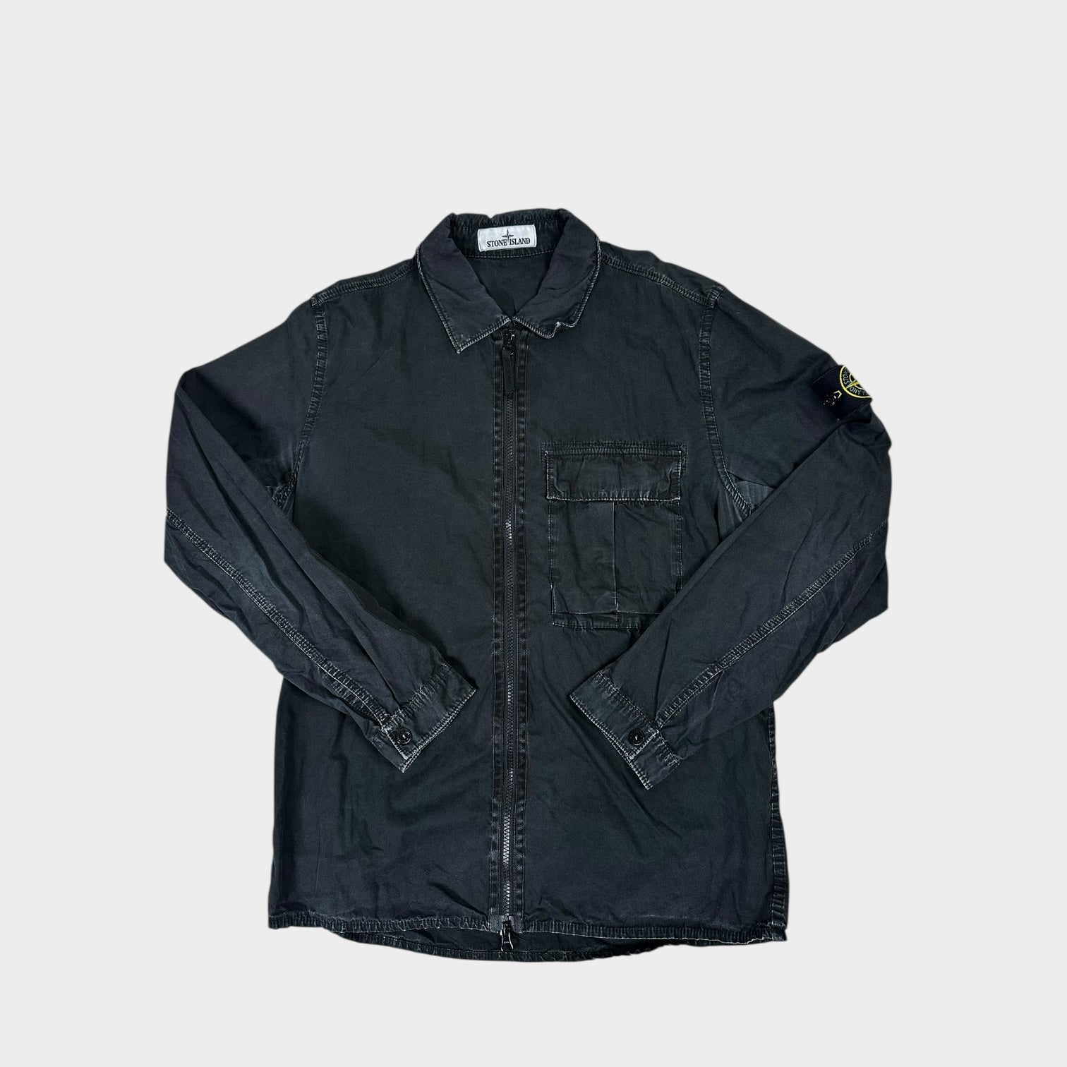 Stone Island Garment Dyed Overshirt Black – Garmz Factory