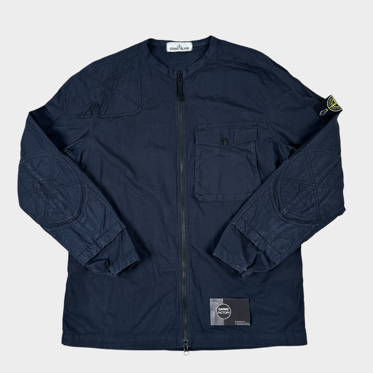 Stone Island Garment Dyed Ripstop Overshirt Navy – Garmz Factory