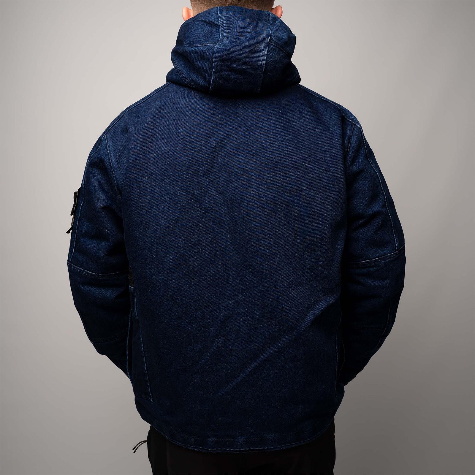 Stone Island Polypropylene Denim 2 in 1 Hooded Jacket Blue Stone Island Polypropylene Denim 2 in 1 Hooded Jacket Blue