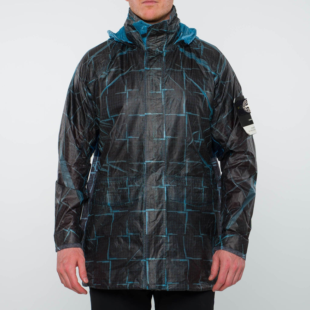 Stone Island Paper Poly House Check Grid Hooded Jacket Black – Garmz ...